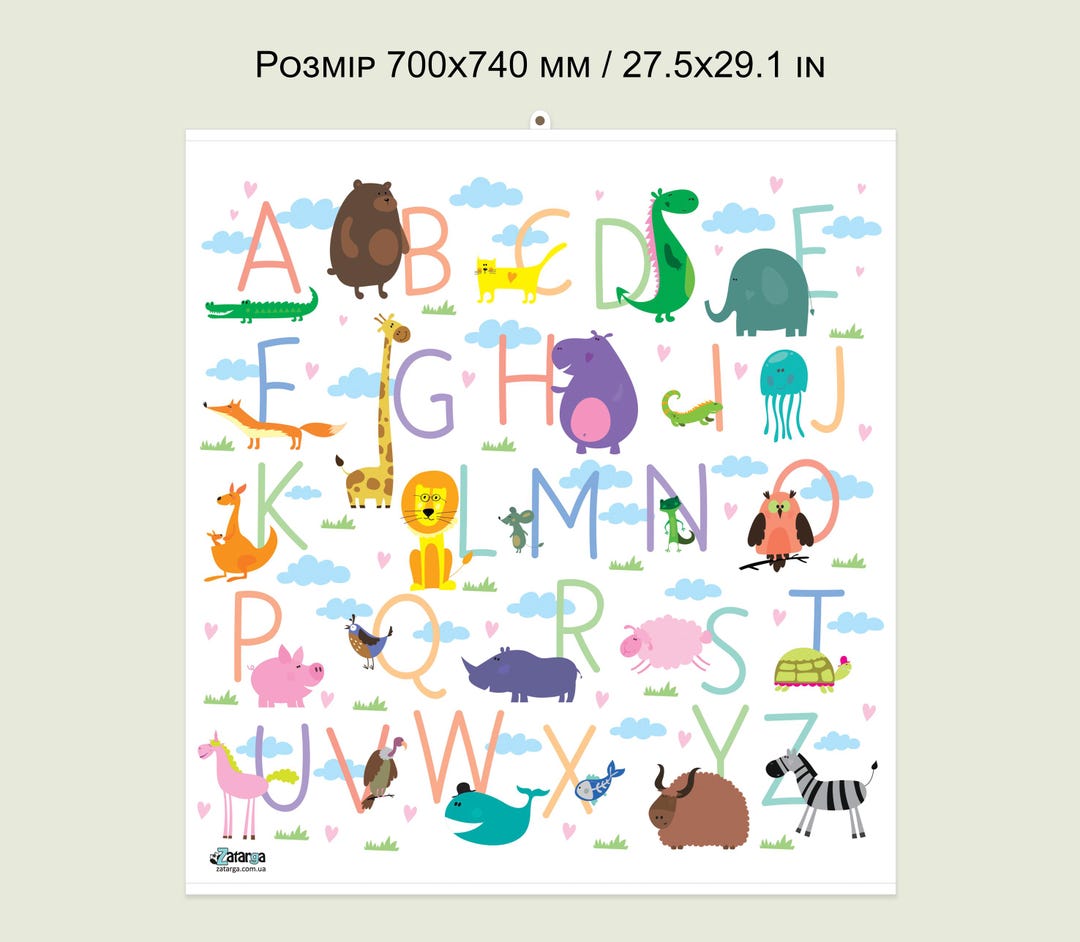 English ABC Animal Wall Banner – Learn the Alphabet With Fun Animal ...