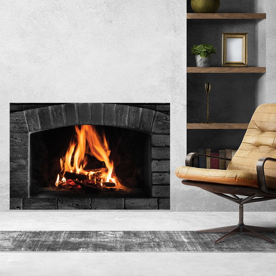 Sticker Fire on the Wall, Imitation of a Fireplace, Fireplace on the ...