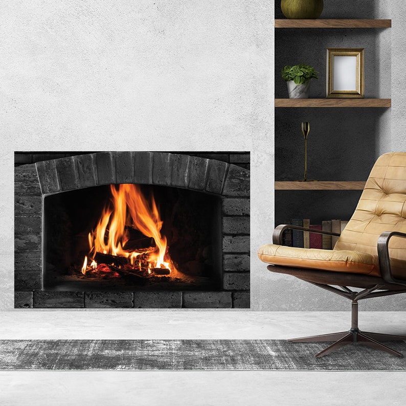 Sticker Fire on the Wall, Imitation of a Fireplace, Fireplace on the ...