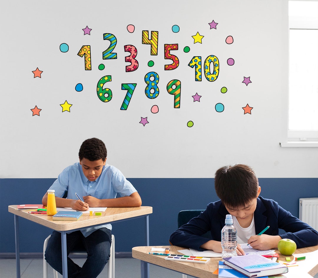 Kids Sticker Numbers on the Wall, Children's Room, Nursery, Primary ...