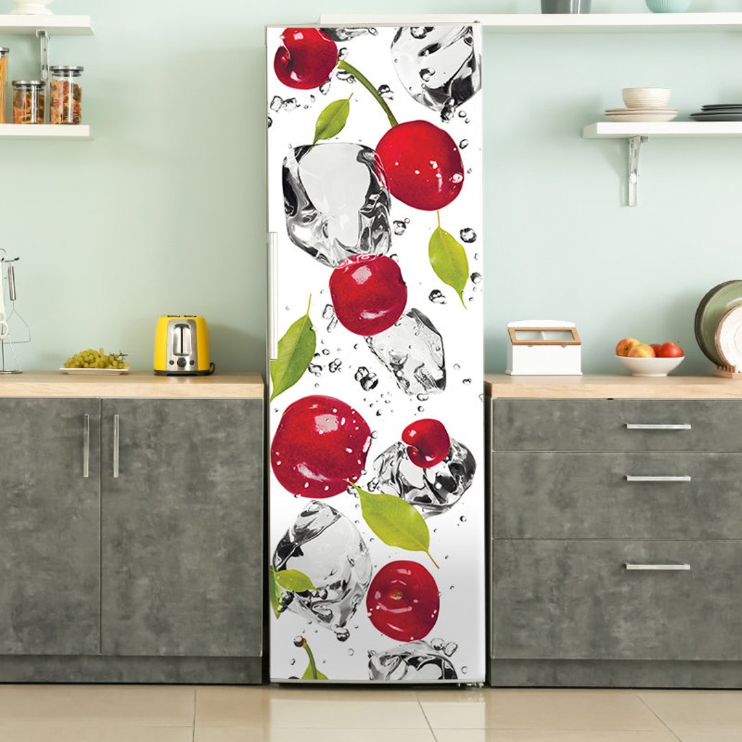 Cherry Fridge Wrap: Adhesive Vinyl Refrigerator Decal - Etsy