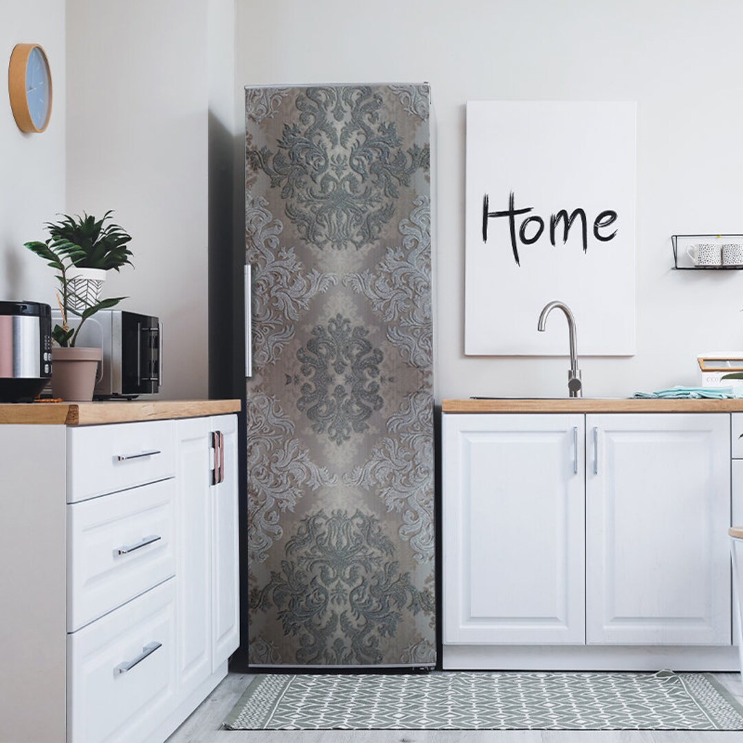 Fridge Wrap Vinyl Grey Textured Refrigerator Door Mural, Vinyl Decal ...