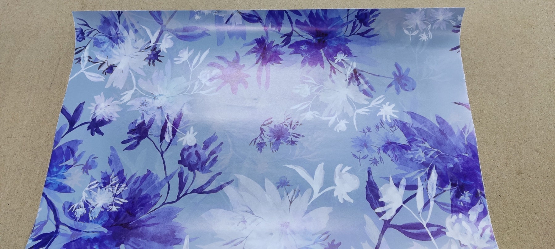 Blue Floral Window Stickers, Decorative Window Film, Privacy Bathroom ...