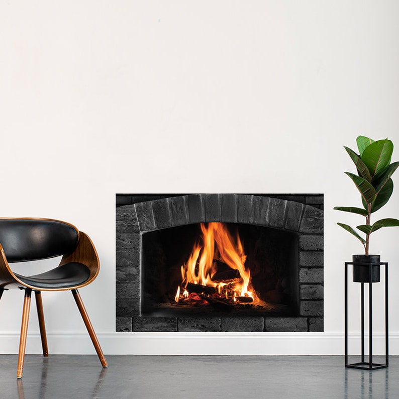 Sticker Fire on the Wall, Imitation of a Fireplace, Fireplace on the ...