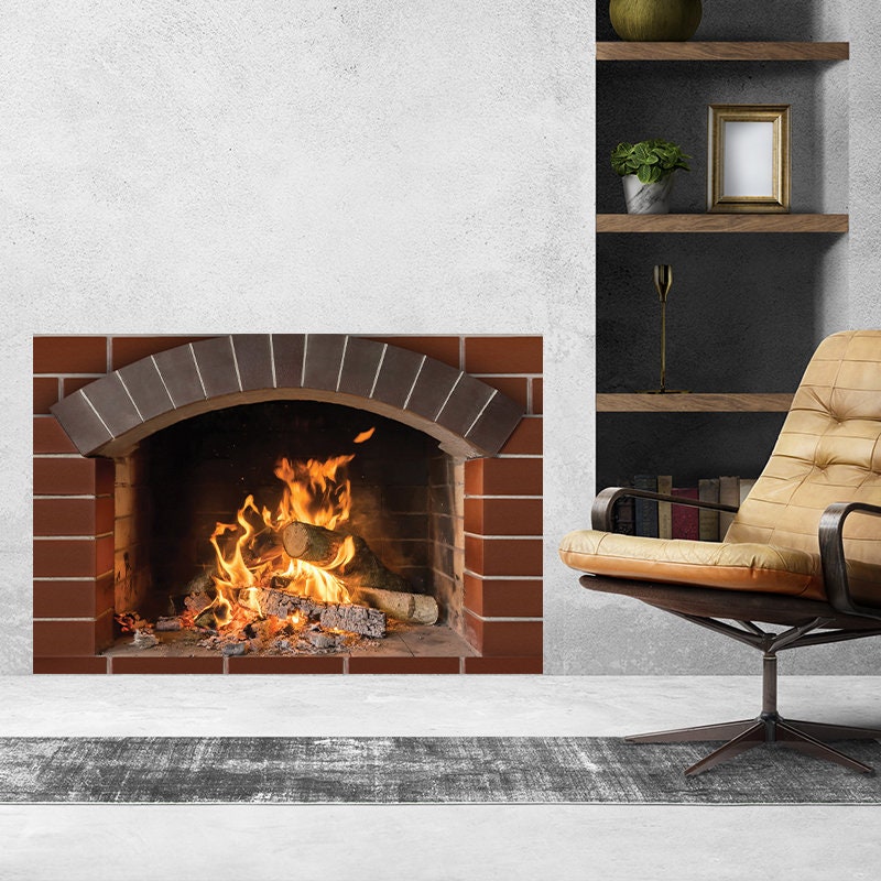 Imitation of a Fireplace, Decorative Fireplace on the Wall, Fire on the ...