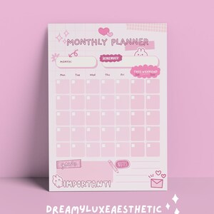 Kawaii Aesthetic Cute Pink Bunny Digital Goodnotes iPad Printable ...