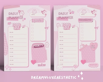 Kawaii Aesthetic Cute Pink Bunny Digital Goodnotes iPad Printable ...