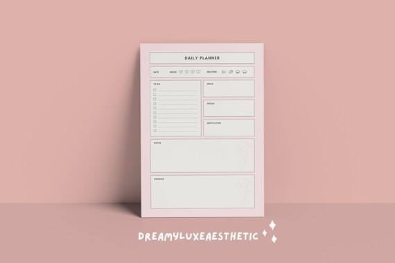 Warm Peach Modern Digital Printable Daily Planner Pages Hourly - Etsy