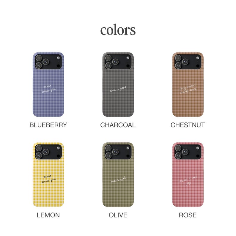 Gingham Christian Phone Case, Custom Text Option, Personalized Faith ...