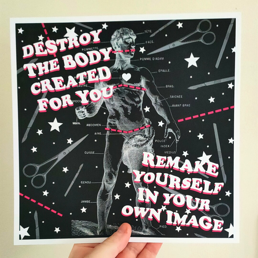 Remake Yourself in Your Own Image Print Square Transgender - Etsy