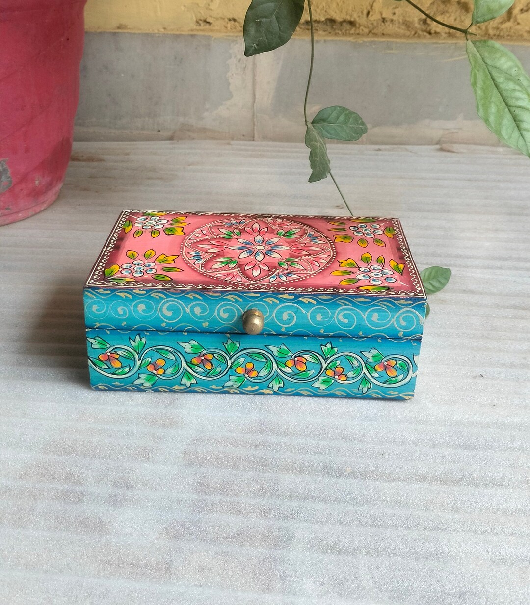 Wooden Beautiful Painted Jewelry-box, Handicraft Jewelry Storage Box ...