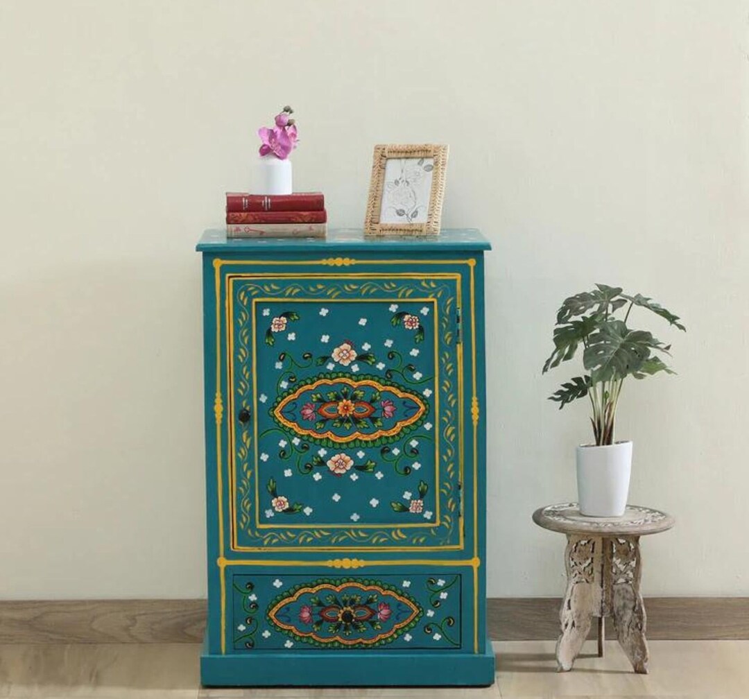 Wooden Beautiful Painted Bedside-table for Home-innovation - Etsy