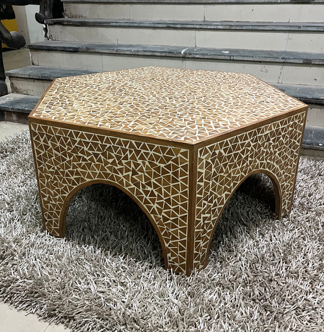 Bone-inlay Wooden Table Handicraft Hookah Party Table - Etsy