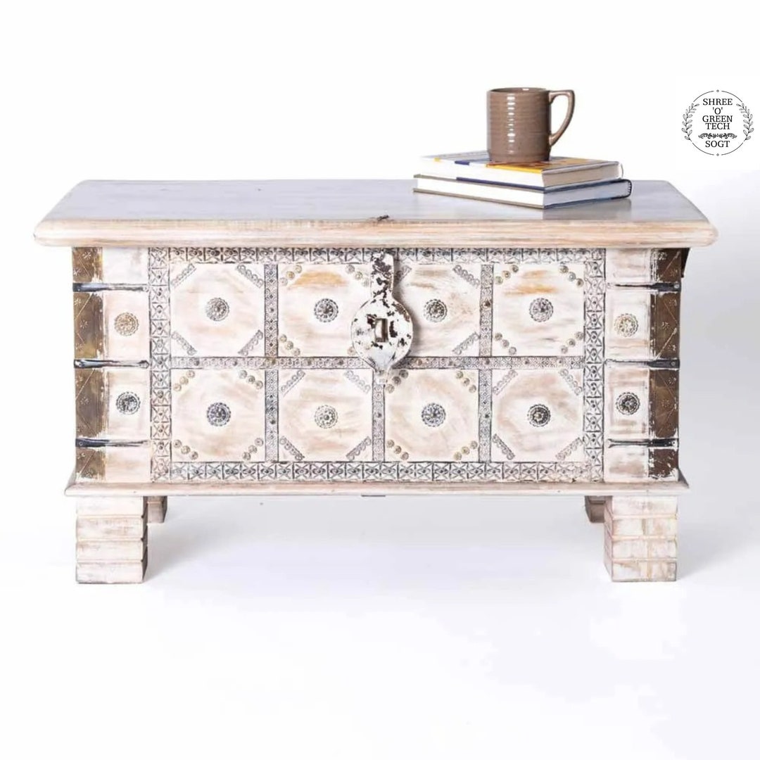 Wooden Beautiful Distress Trunk Box Home Living Storage Box - Etsy