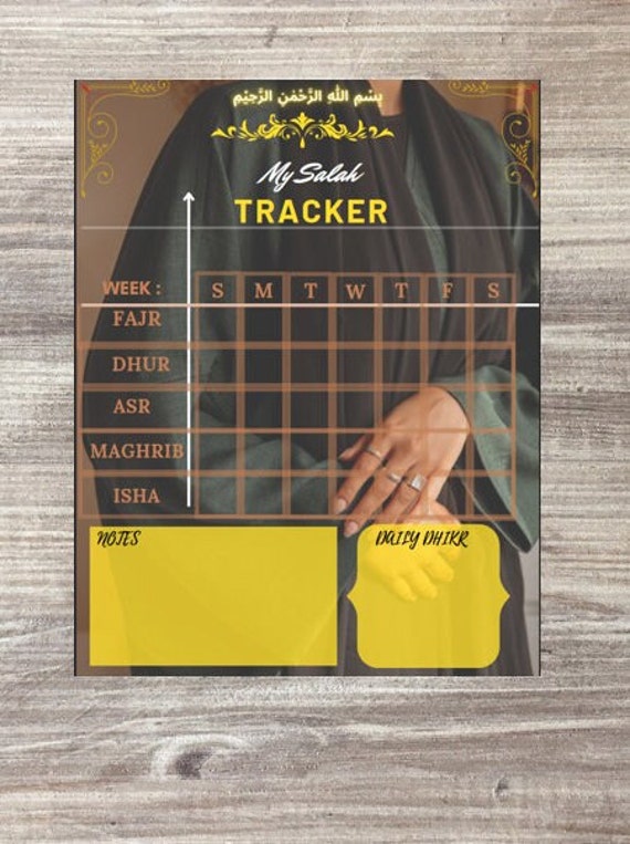 My Salah Tracker Muslim Prayer Chart Track Prayers Daily - Etsy