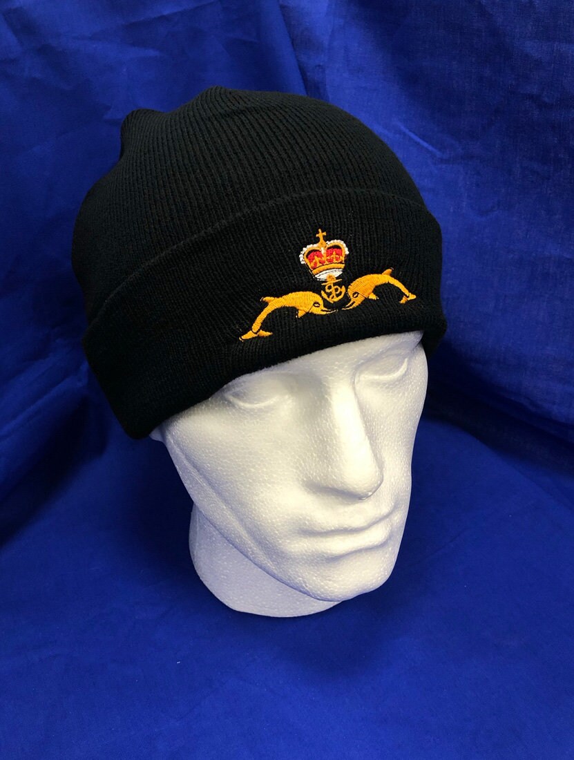 HM Submarines Dolphins Embroidered Wooly Beanie Hat - Etsy