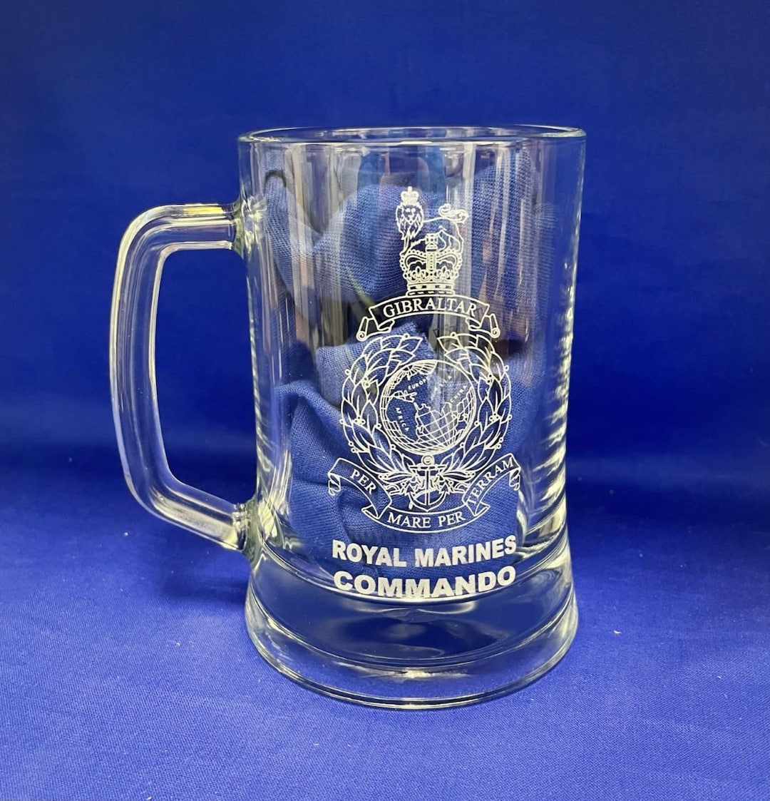 The Royal Marines Commando 17oz Glass Tankard Personalised - Etsy