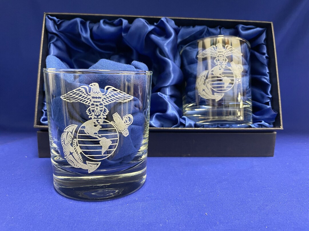 USMC, US Marine Corps Whisky Glasses - Etsy