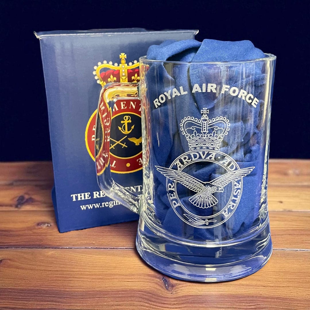 Personalised Royal Air Force - RAF Glass Tankard - Etsy