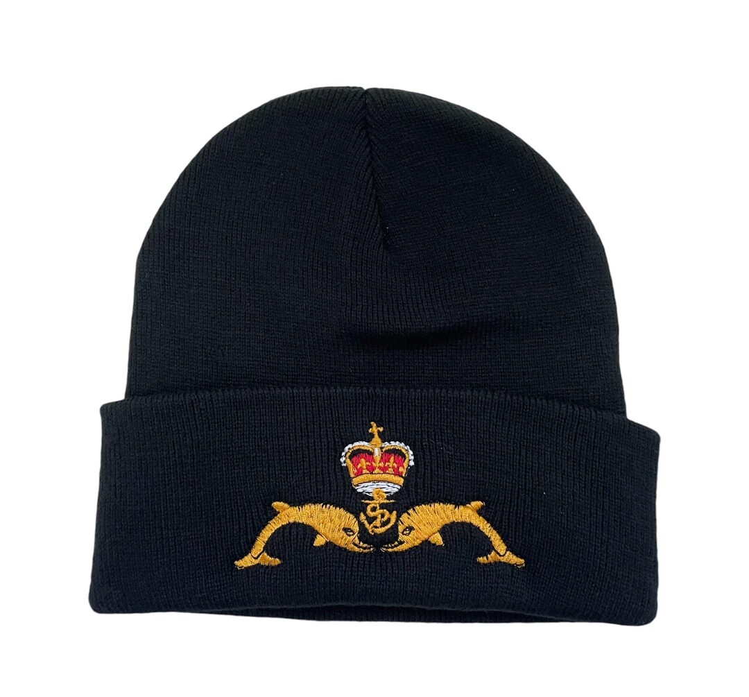 HM Submarines Dolphins Embroidered Wooly Beanie Hat - Etsy