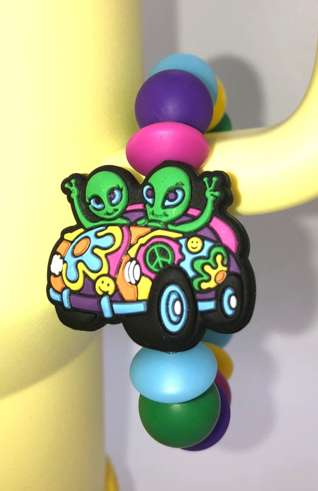 Groovy Aliens in Car Stanley Tumbler Cup Handle Charm Stanley Cup ...