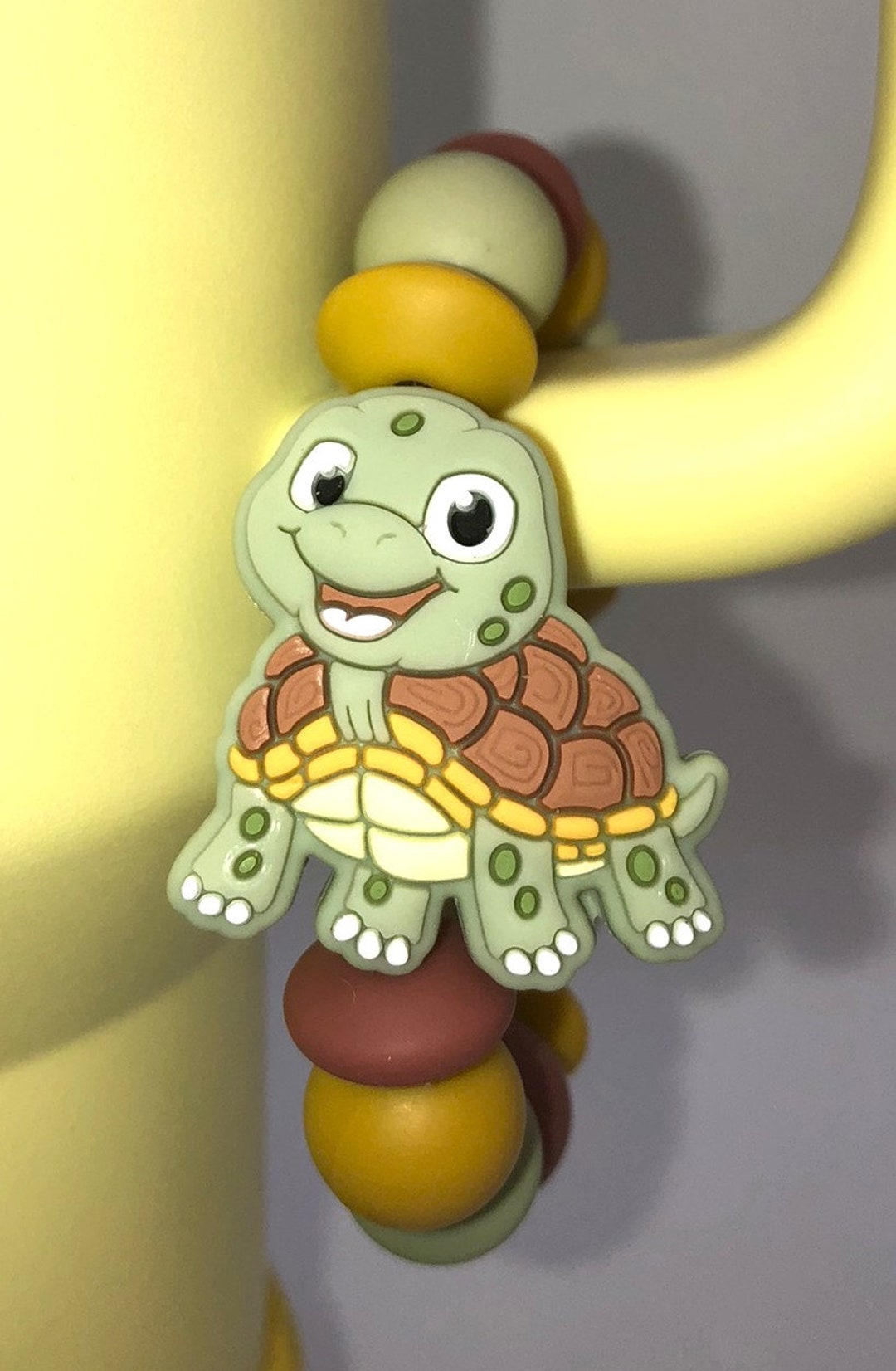 Happy Smiling Green Turtle Stanley Tumbler Cup Handle Charm Tumbler ...