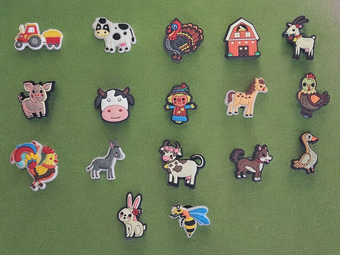 Animal Shoe/croc Charms 17 Unique Designs, Premium PVC Jibbitz, Kid ...