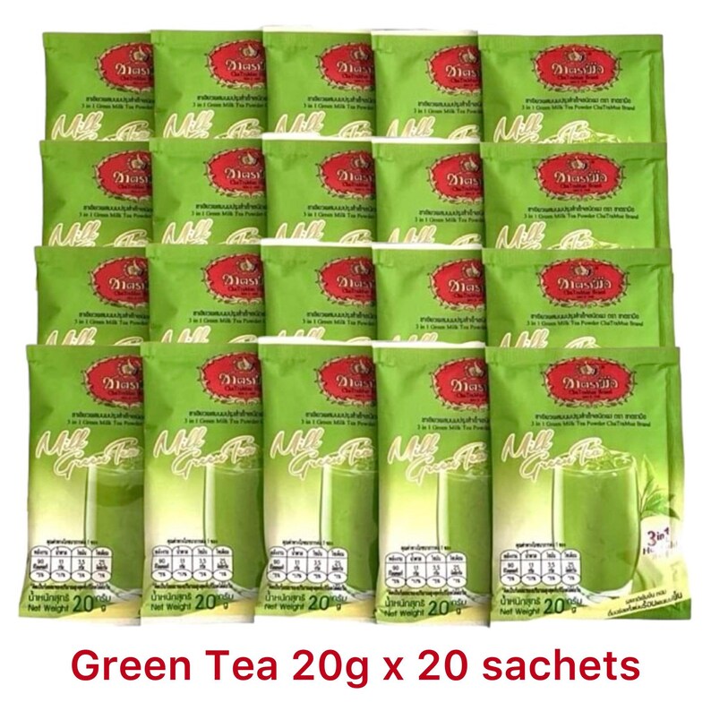 Original Instant Thai Tea & Green Tea 100% Chatramue 3 in 1 Instant ...
