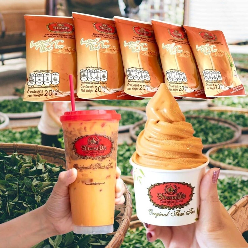 Original Instant Thai Tea & Green Tea 100% Chatramue 3 in 1 Instant ...