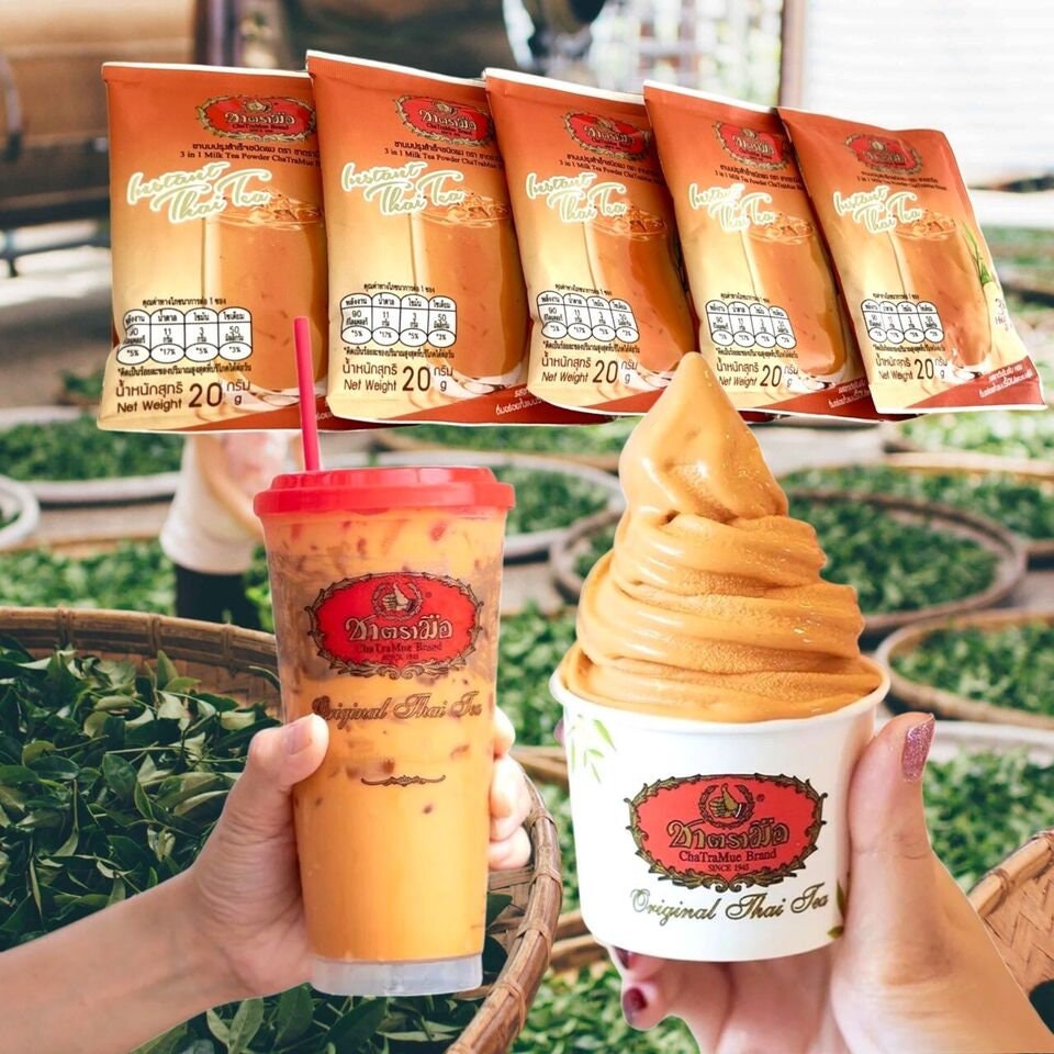 Original Instant Thai Tea & Green Tea 100% Chatramue 3 in 1 Instant ...