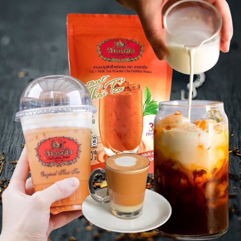 Original Thai Tea 100% Chatramue Instant Powder 3 in 1 500g, Thai Tea ...