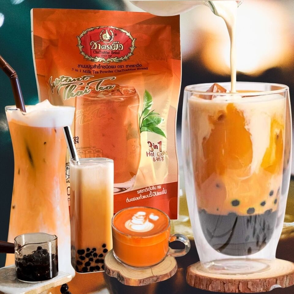 Original Instant Thai Tea & Green Tea 100% Chatramue 3 in 1 Instant ...