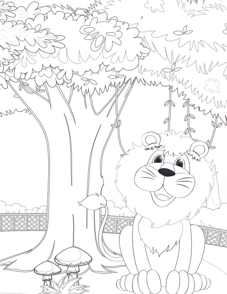 Wild Animals Coloring Book - Etsy