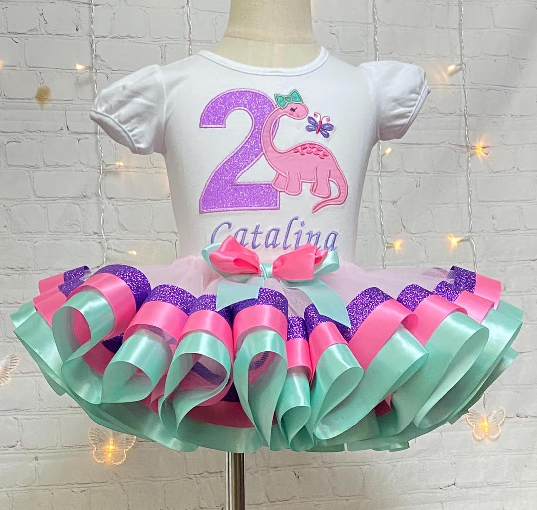Dinosaur Theme Birthday Tutu Outfit - Tutu Birthday Outfit for Girl ...