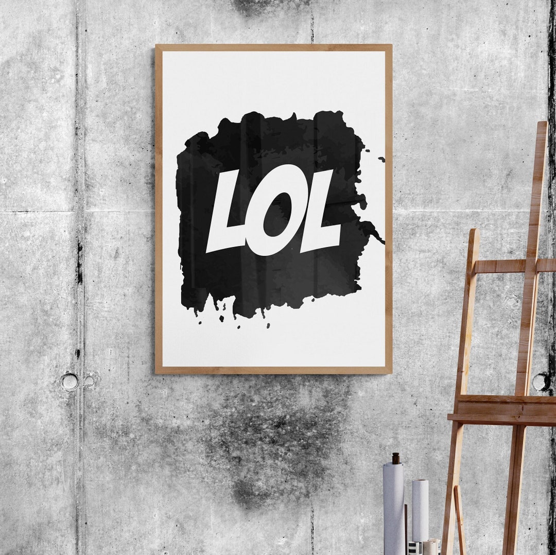 Poster Lol Pop Art Decor Picture Livingroom Black White Minimalist ...