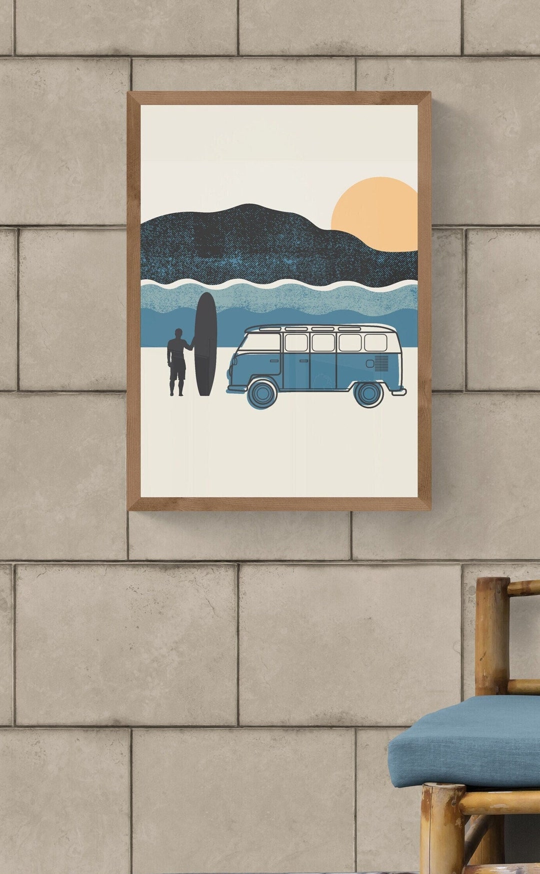 Poster Vanlife Wall Art Decor Picture Gift Surfer at the - Etsy