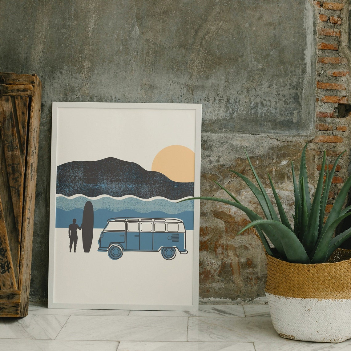 Poster Vanlife Wall Art Decor Picture Gift Surfer at the - Etsy