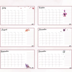 2023 Printable Calendar Landscape, Minimalist Monthly Calendar 2023 ...