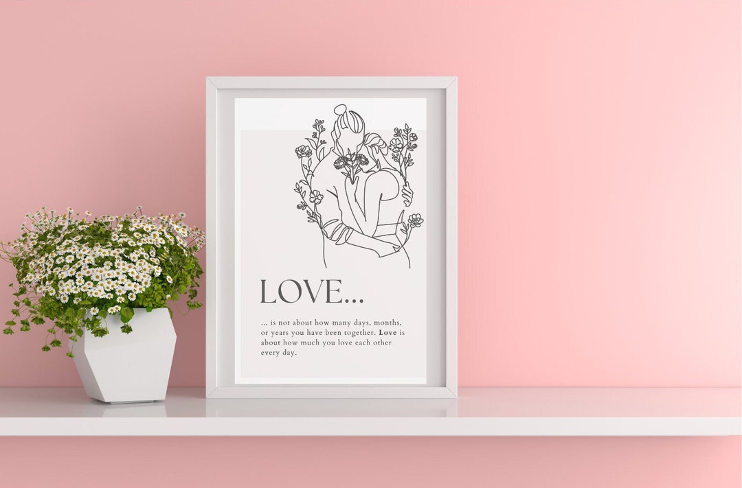 Valentine's Day Love Embrace Digital Print - Instant Download Abstract ...