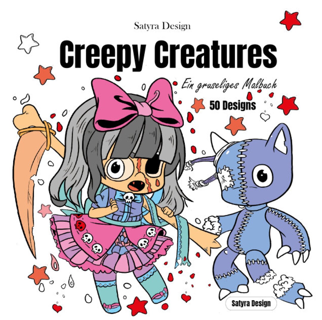 Monster Creepy Creatures - Cheeky Scary Coloring Book Fantasy Horror ...