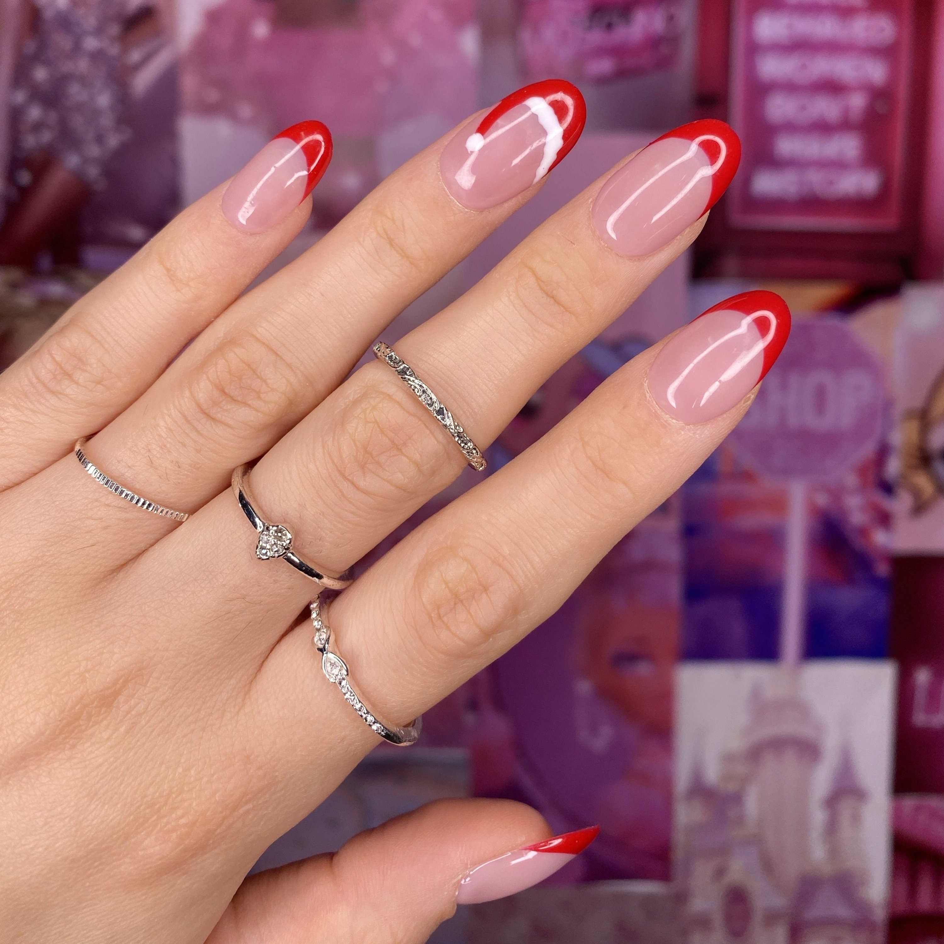Red nail tips store