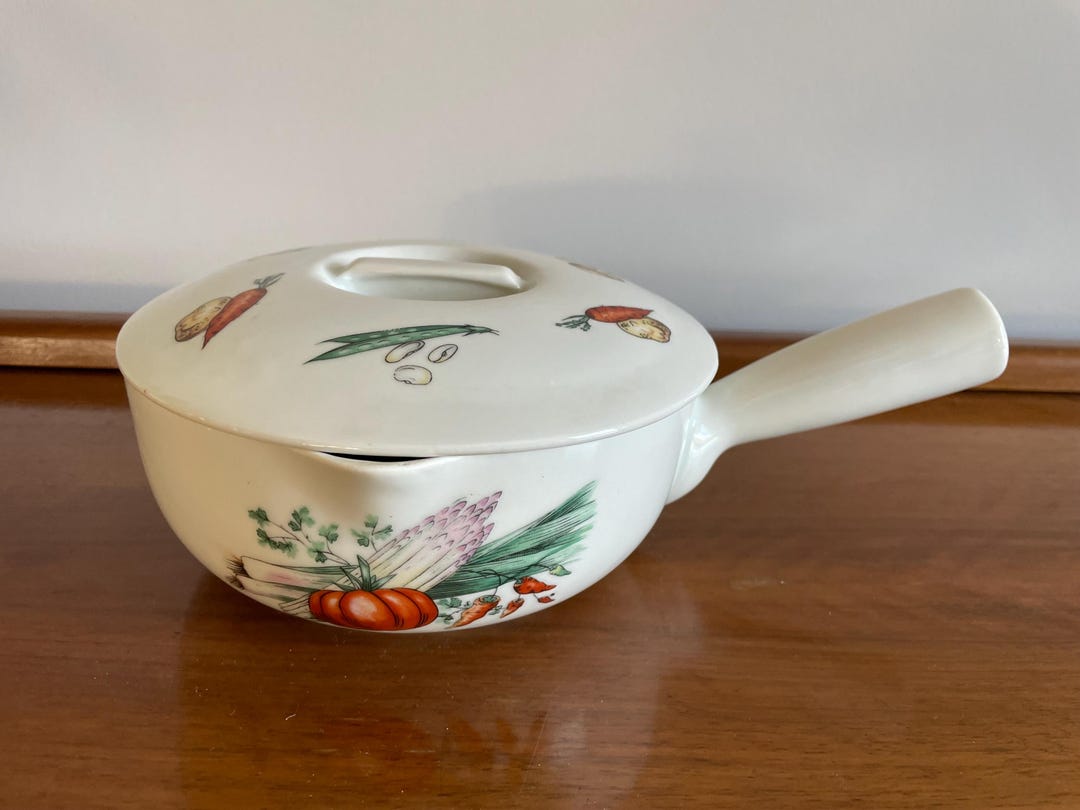 Vintage Apilco Porcelain a Feu Lidded Casserole Dish With Rustic ...
