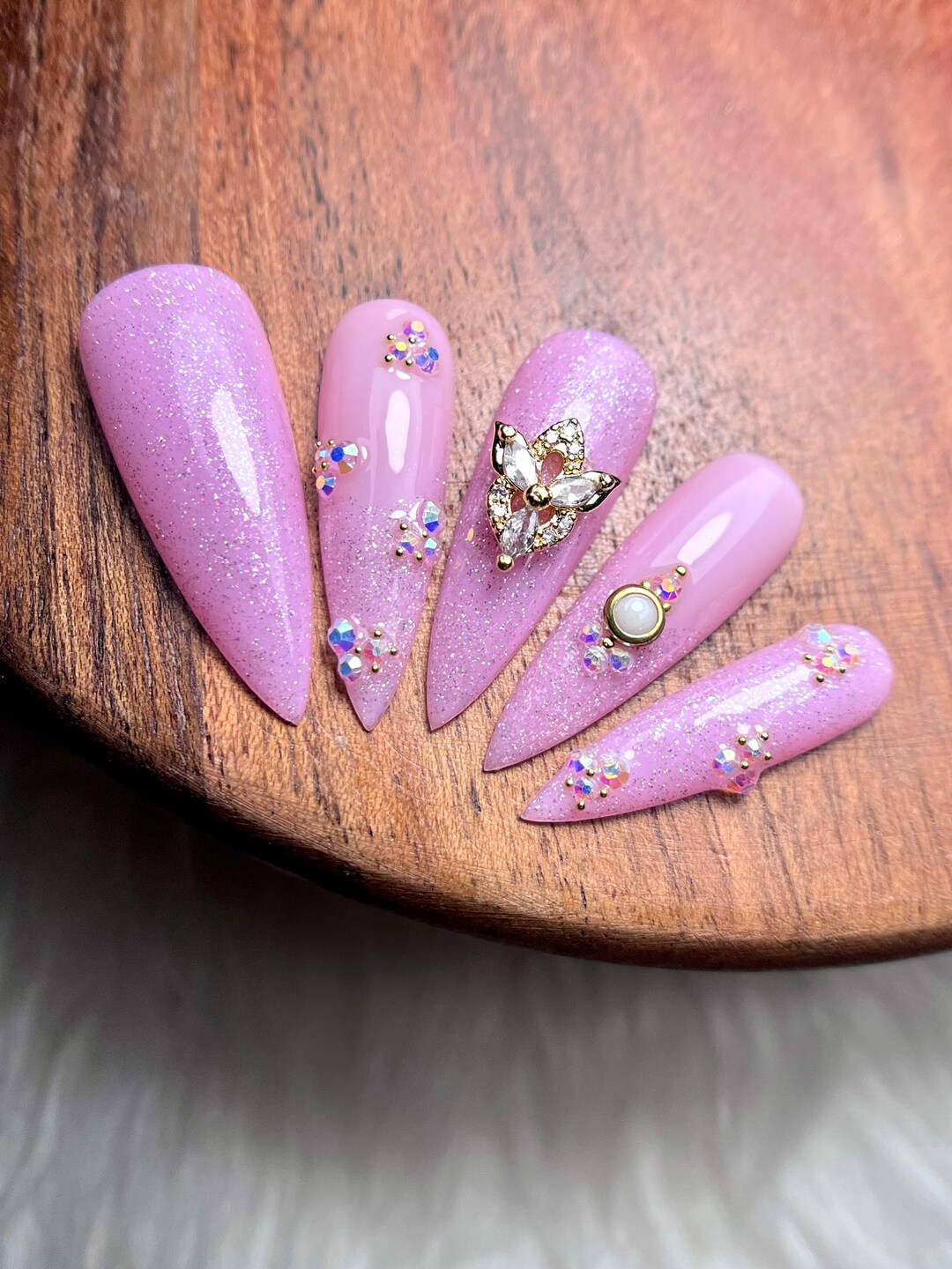 TWINKLING SPRITE Press on Nails Stiletto Almond Coffin Oval Square - Etsy