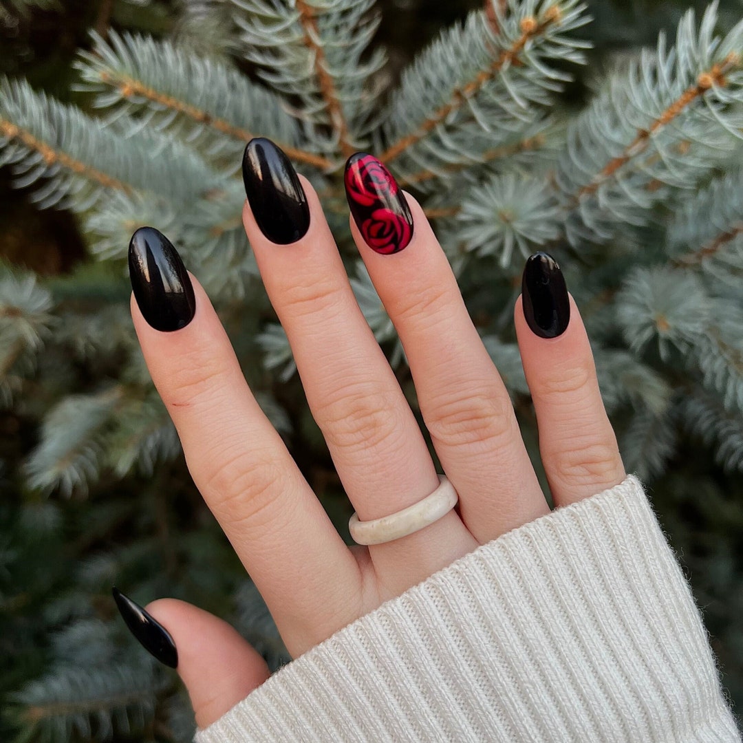 RUBY ROSE NAILS Press on Nails Glossy or Matte Stiletto - Etsy