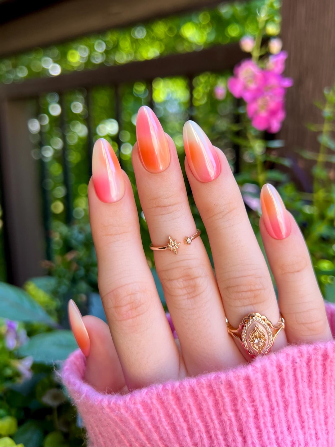 Orange Sherbet | Press on Nails (customizable) - Etsy