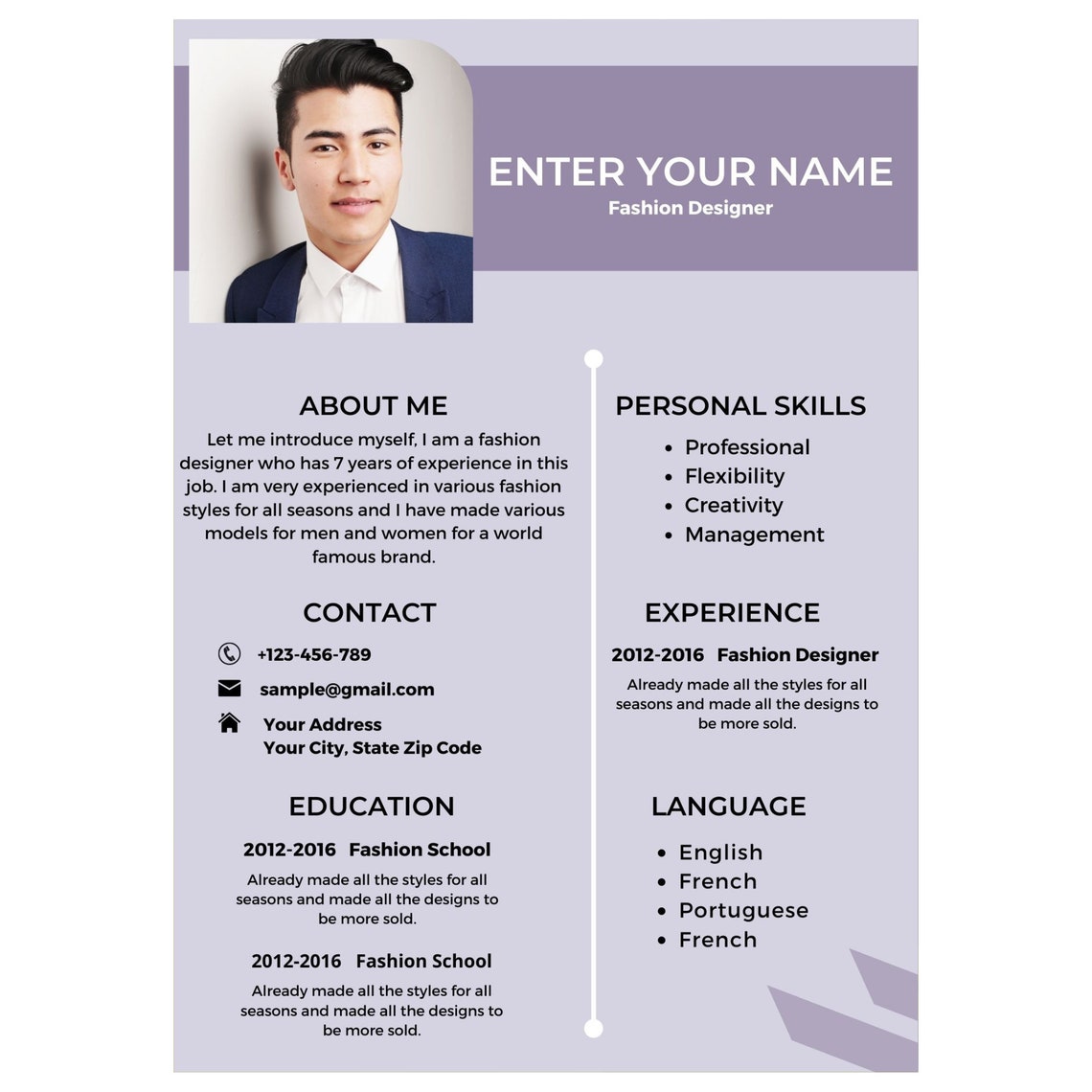 Modern Resume Professional Resume Template 2023 Canva Resume Etsy