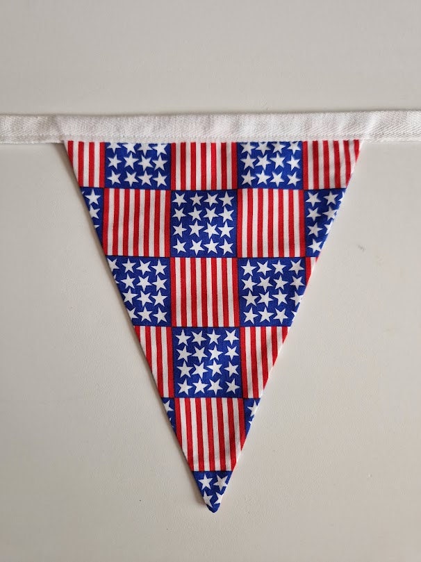 July 4th Bunting, Independence Day Bunting, USA Flag Bunting, American ...