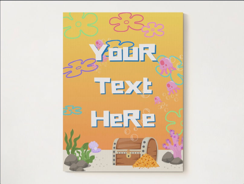 Customizable Party Sign, Printable Sign, Spongebob Poster, Spongebob ...
