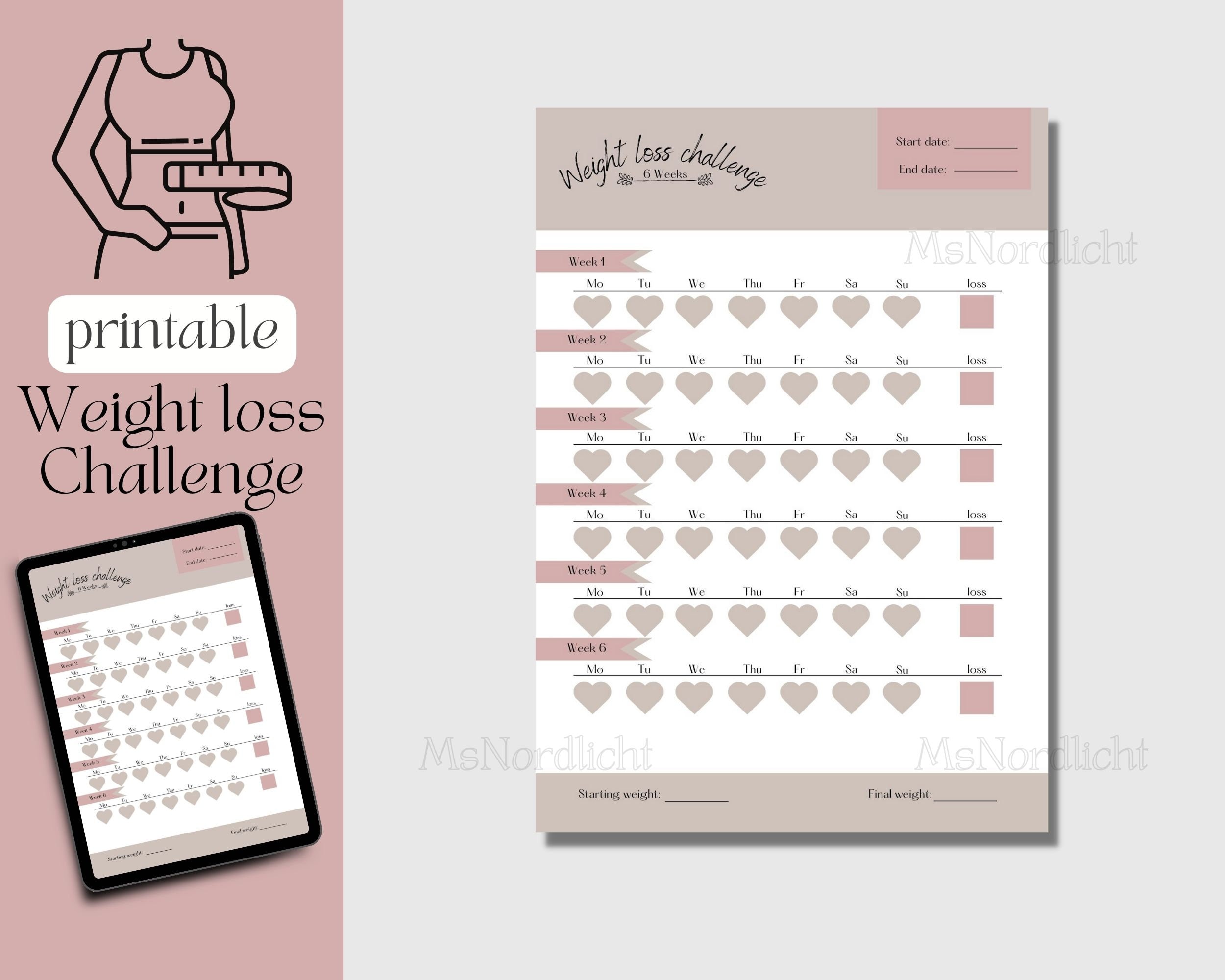 6 Week Weight Loss Challenge, Healthy Weight Loss, Motivational ...