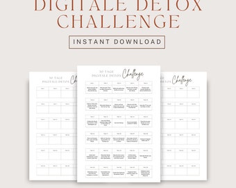 30 Day Digital Detox Challenge Printable Digital Away Challenge Page ...